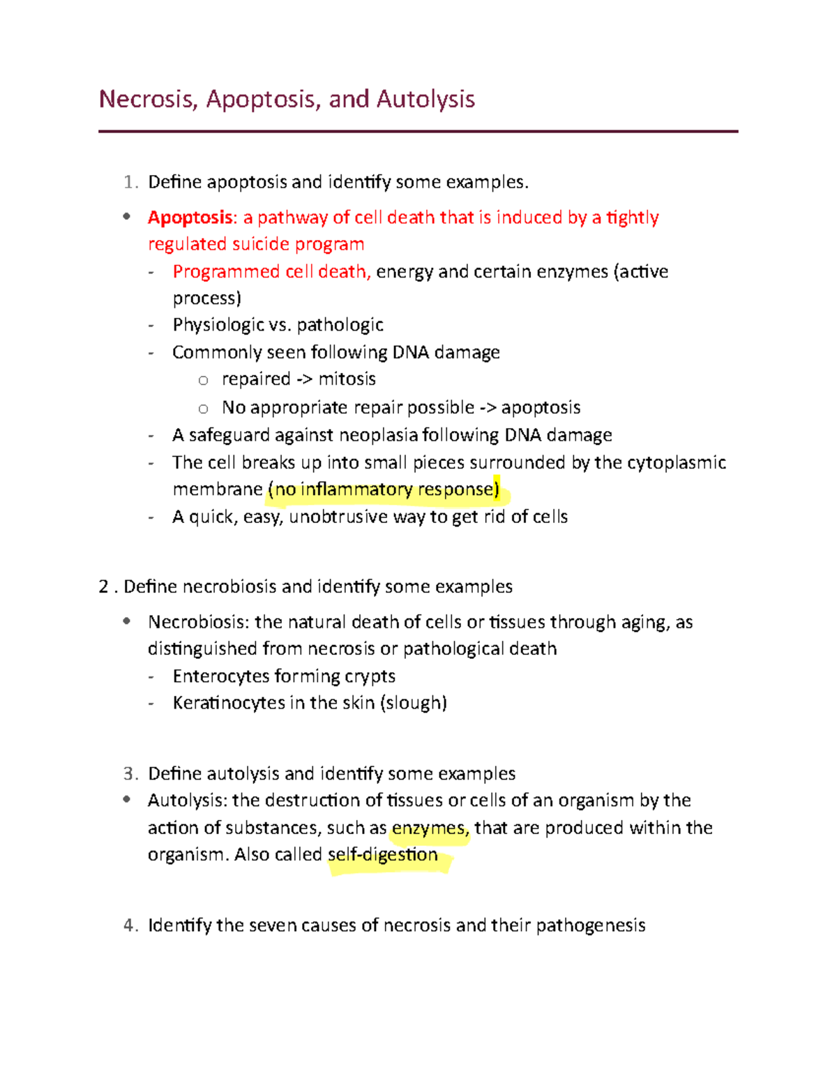Neucrosis, Apoptosis, and Autolysis - Necrosis, Apoptosis, and ...