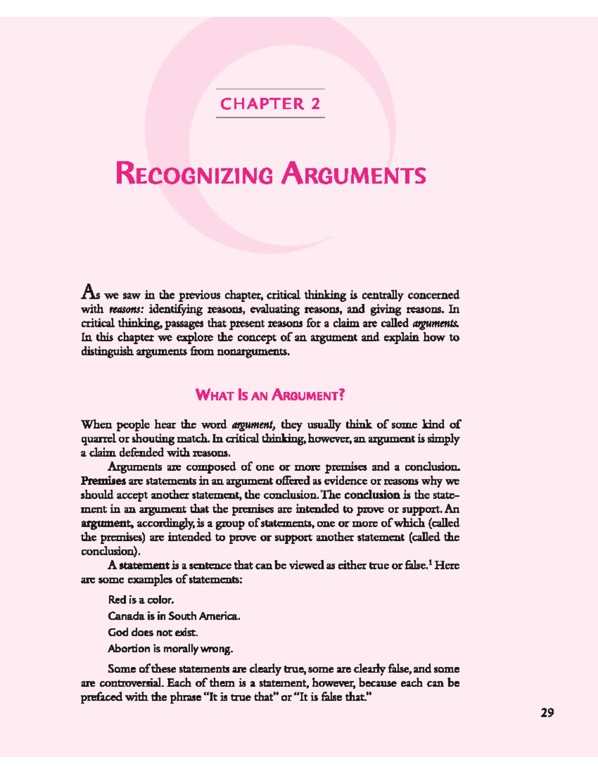 Recognizing Arguments - PHYS 102 - Studocu