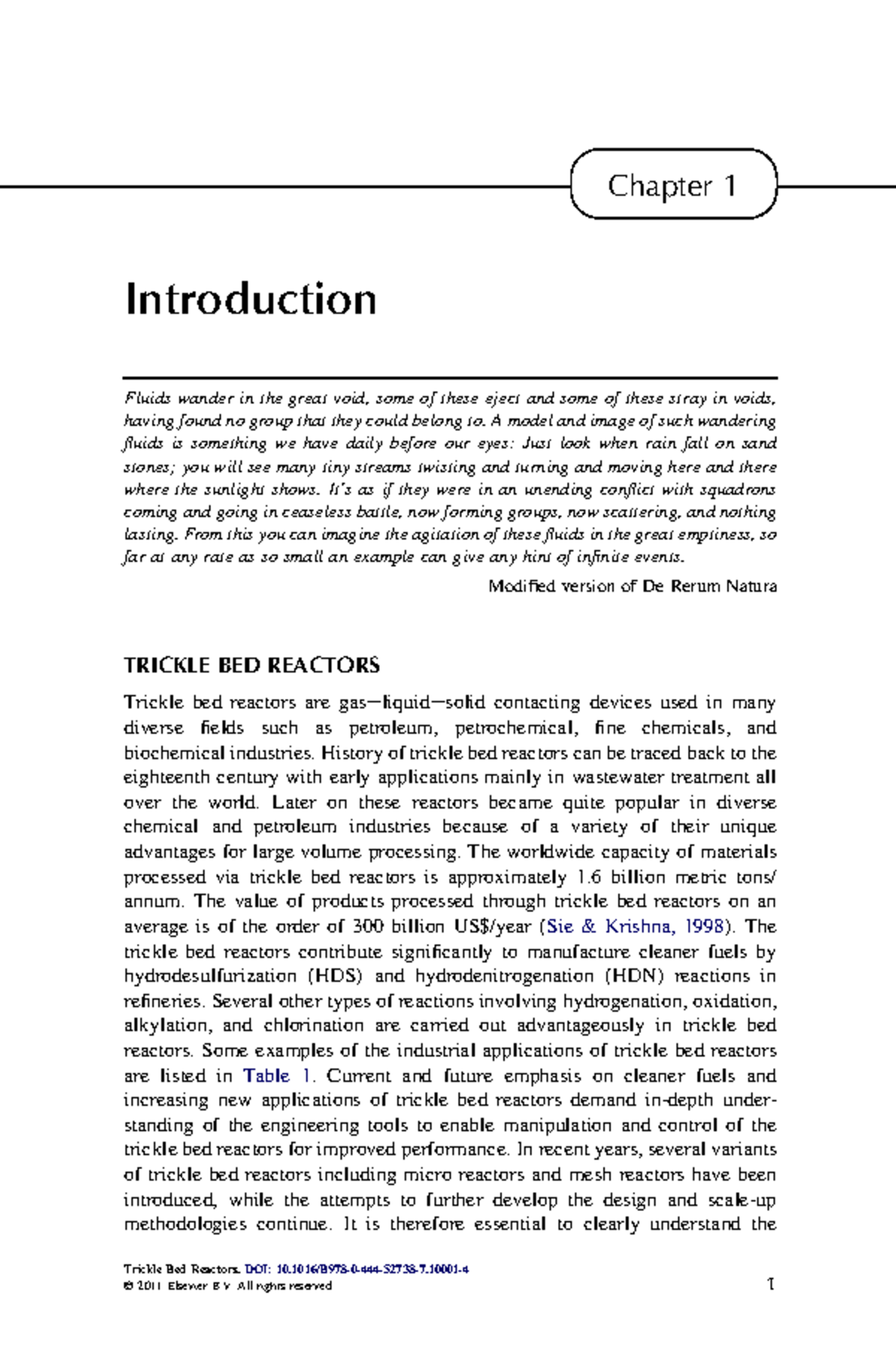 Reactor FBR - Chapter 1 Introduction Fluids wander in the great void ...