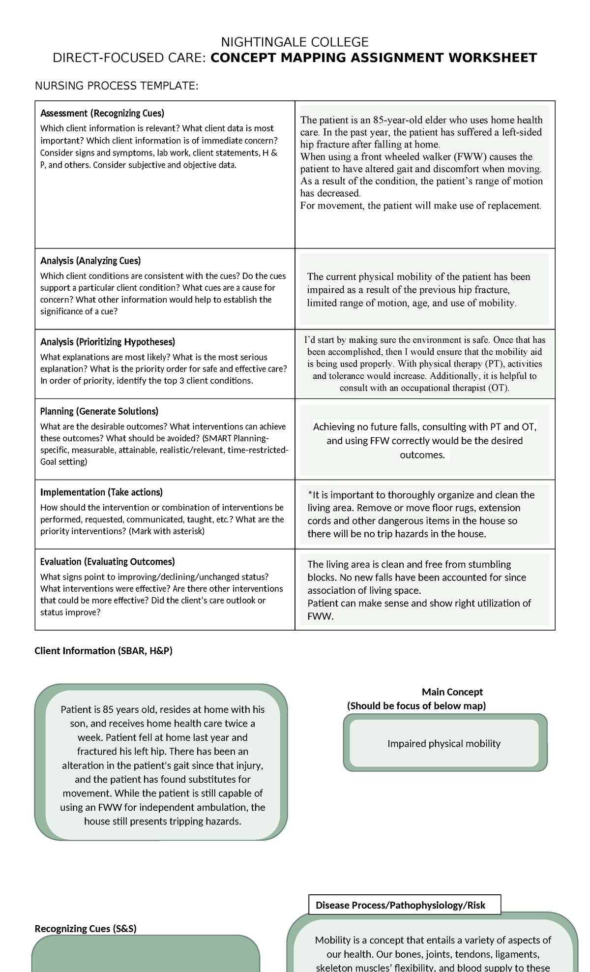 Concept Map Assignment Worksheet V2-2 2 - The current physical mobility ...