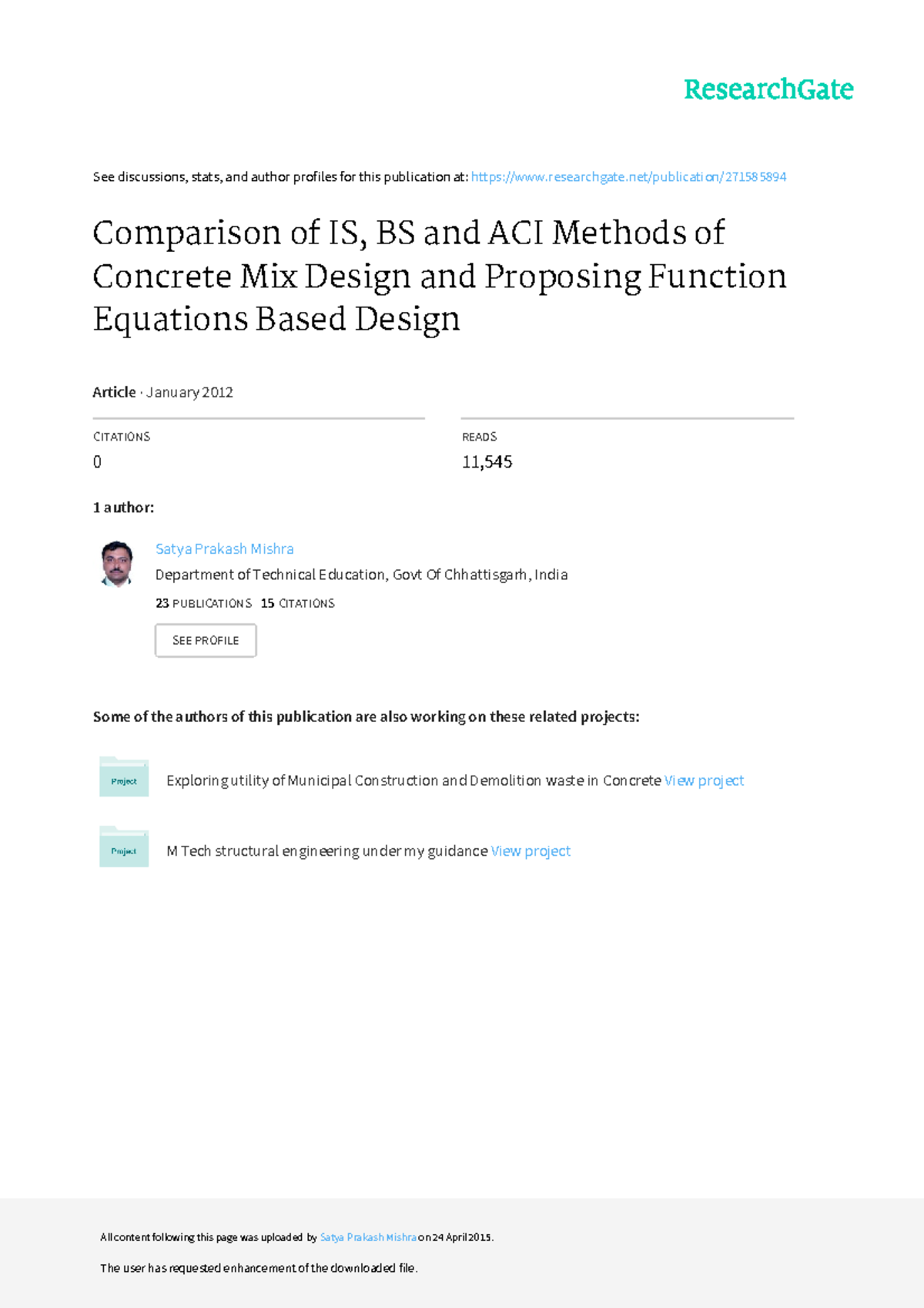 Comparison of Mix Designs - See discussions, stats, and author profiles ...