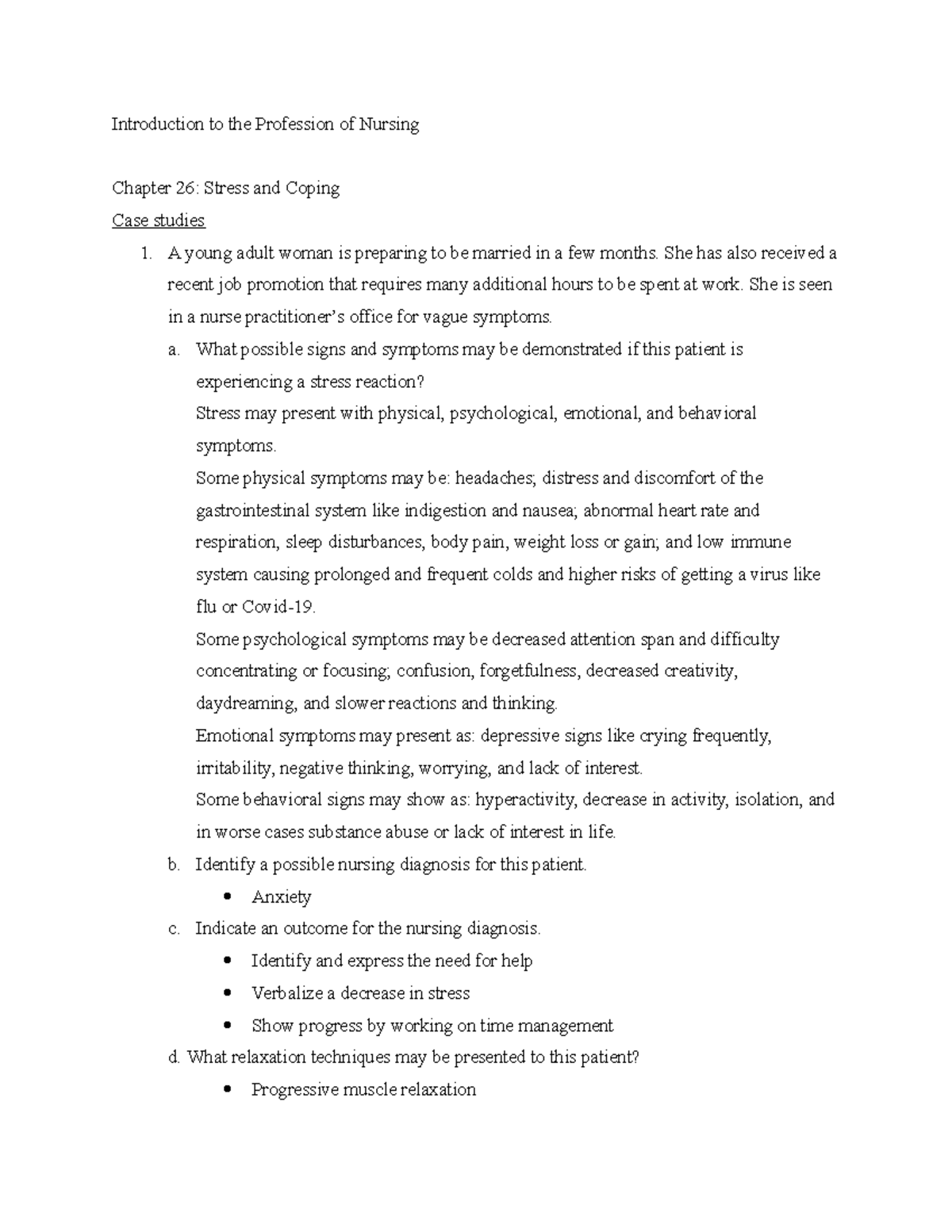 Introduction to the Profession of Nursing Week 8 Homework ...
