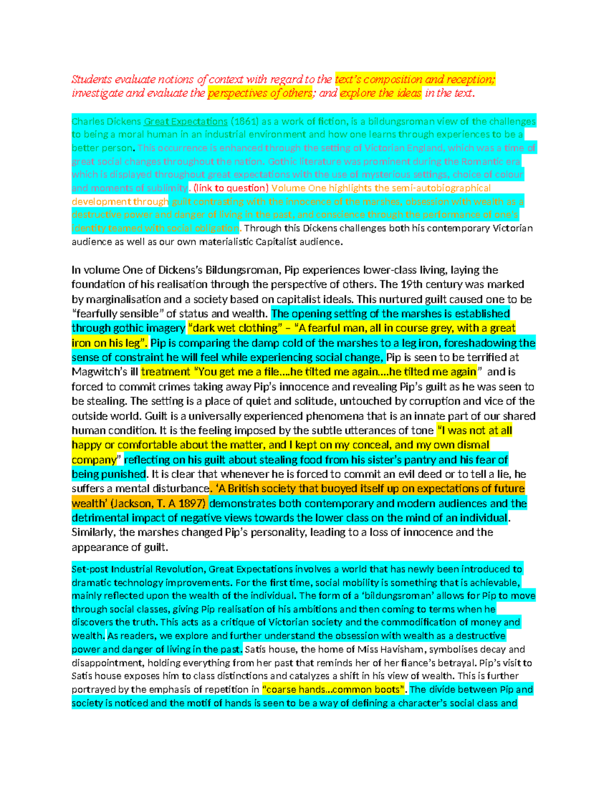 great expectations - Students evaluate notions of context with regard ...