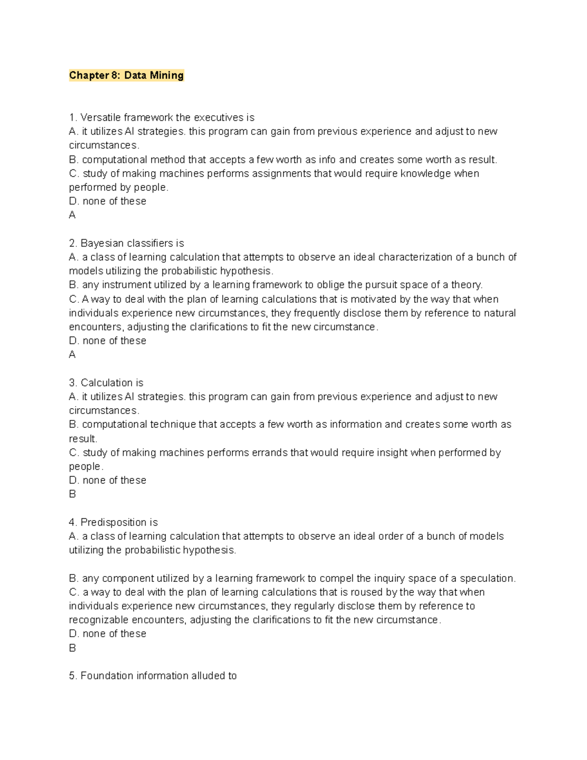 Chapter 8 Data Mining - These are my practice materials for Computer ...
