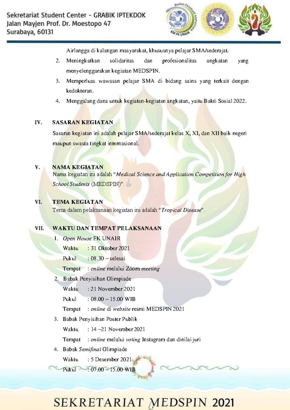 Proposal Acara Medspin 2021-7 - Airlangga di kalangan masyarakat ...