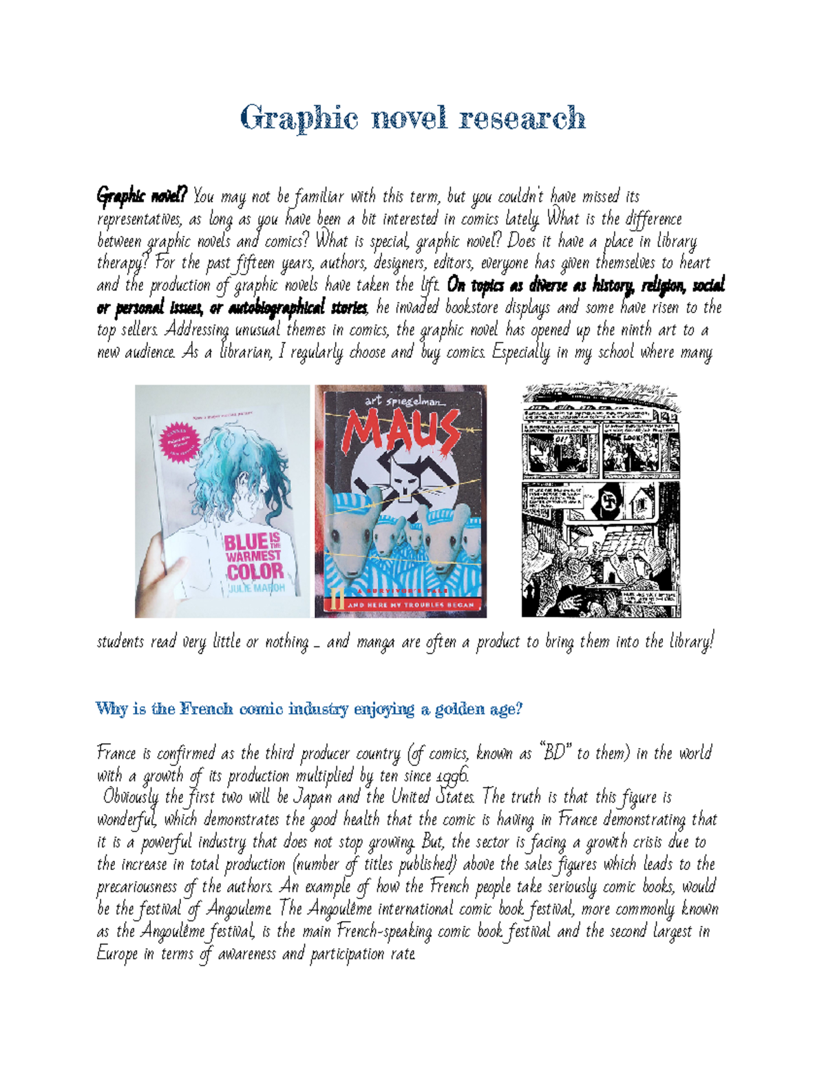1Graphic novel research - Graphic novel research Graphic novel?You may ...