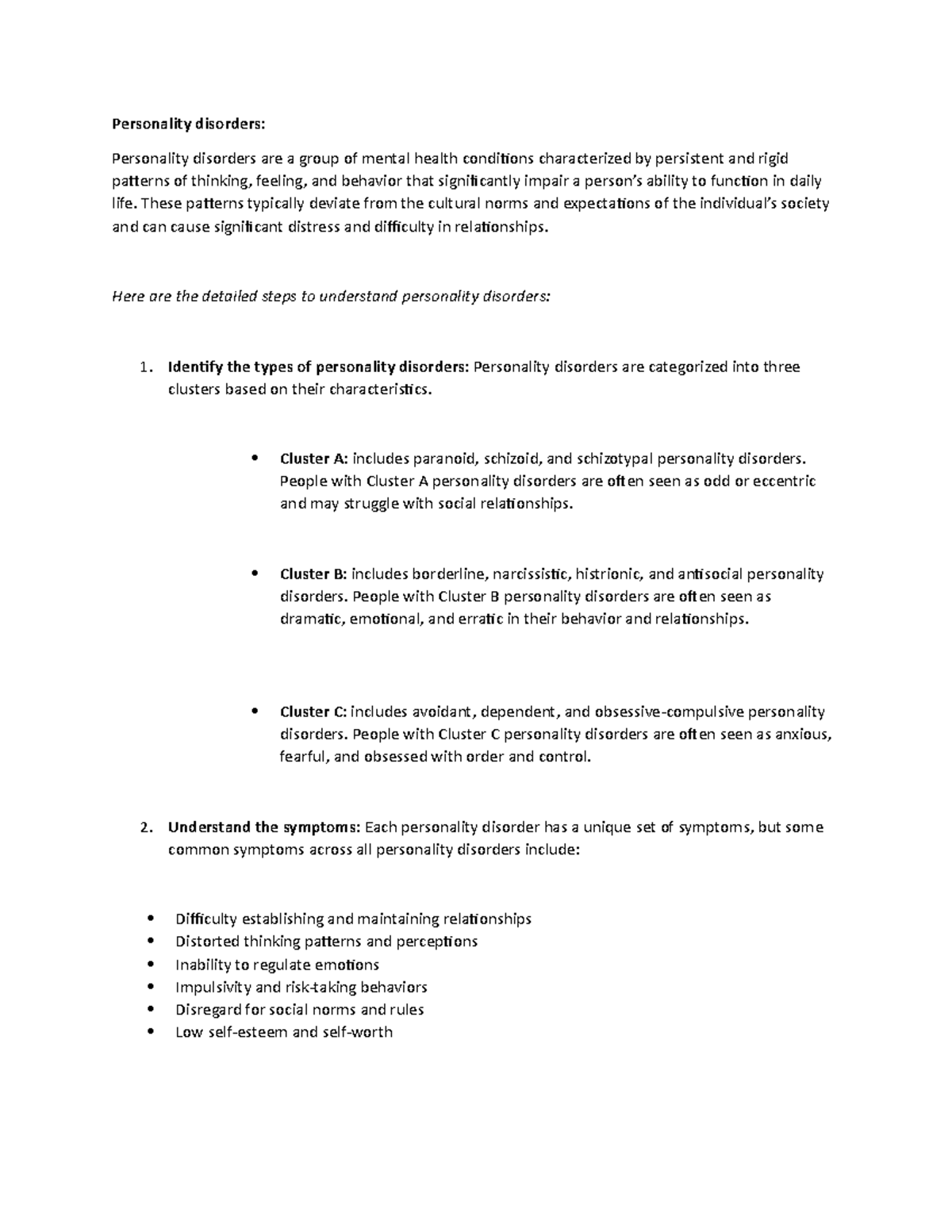 Personality disorders - Personality disorders: Personality disorders ...