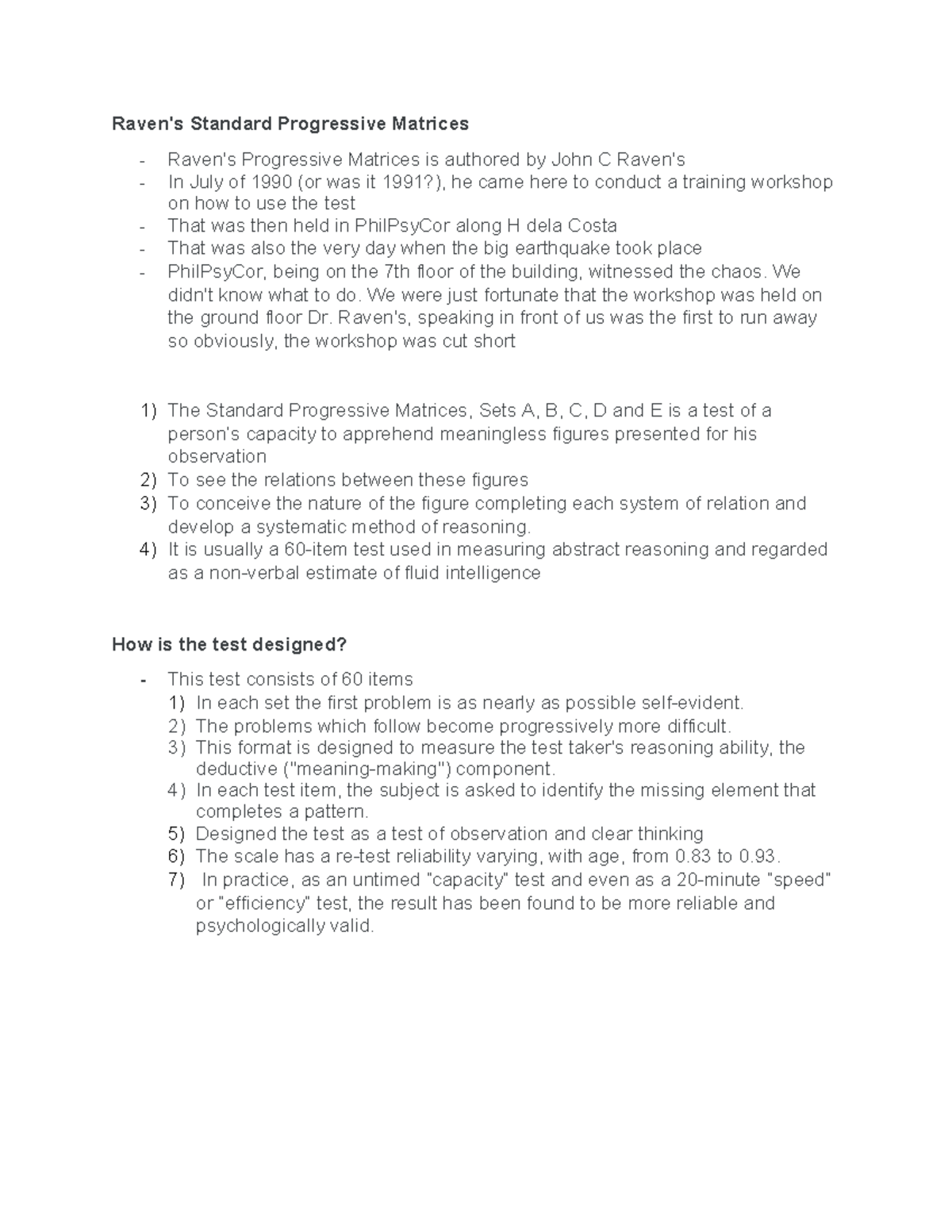 raven's prog matrices - Raven's Standard Progressive Matrices - Raven's ...