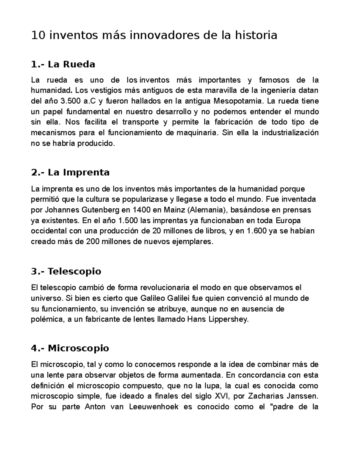 Inventos mas Innovadores - 10 inventos más innovadores de la historia 1 ...