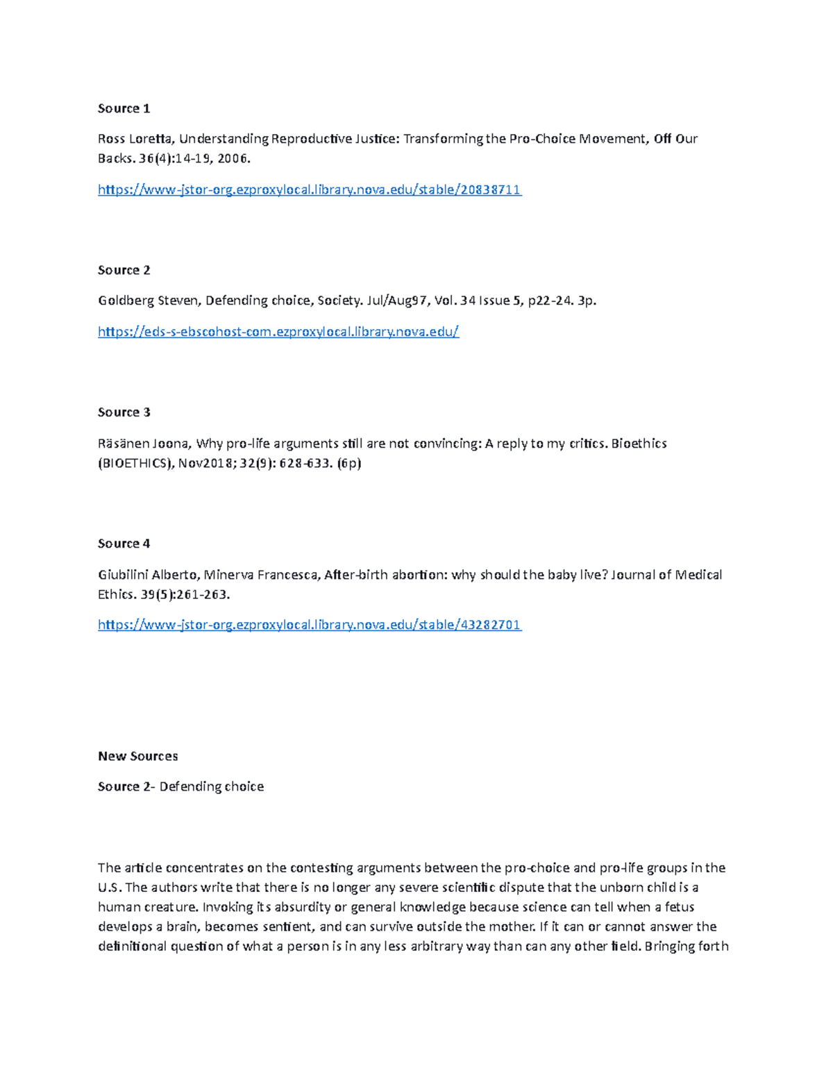 Three More Sources - note - Source 1 Ross Loretta, Understanding ...