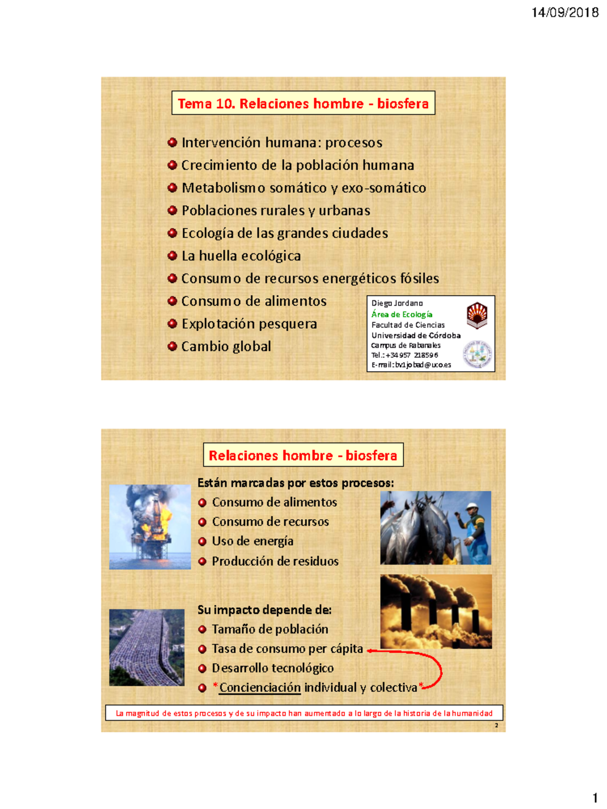 TEMA 10 - Apuntes 1 - Tema 10. Relaciones hombre - biosfera ...