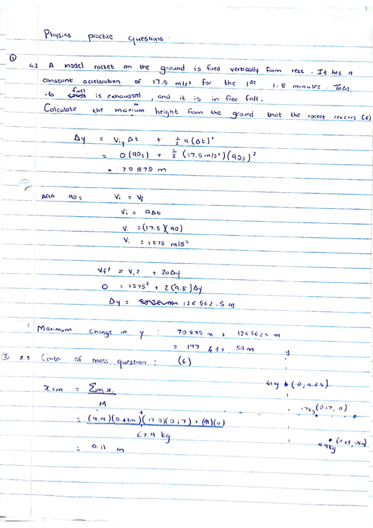 Phy 131 Projectile Motion Exam Practice Question Phy 131 Studocu