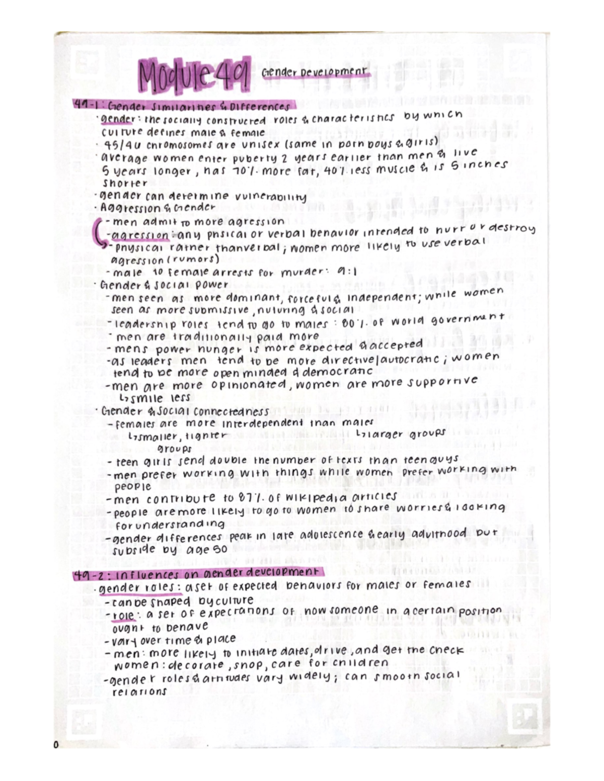 AP Psychology Module 49 - Gender Development - Module49 Gender ...