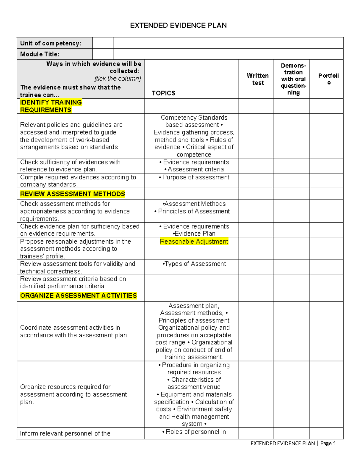 Rev Template 21st Extended Evidence Plan Template for IA - EXTENDED ...