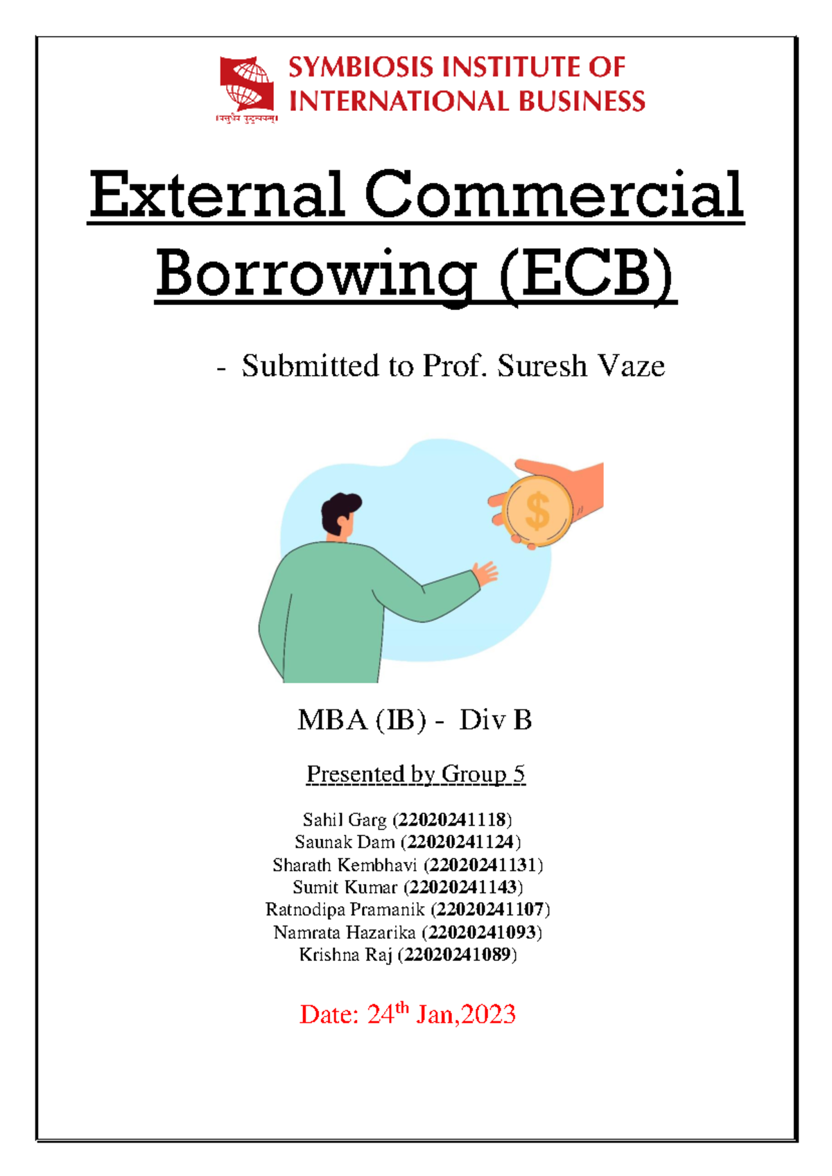 Group 5 ECB - External Commercial Borrowing (ECB) - Submitted to Prof ...