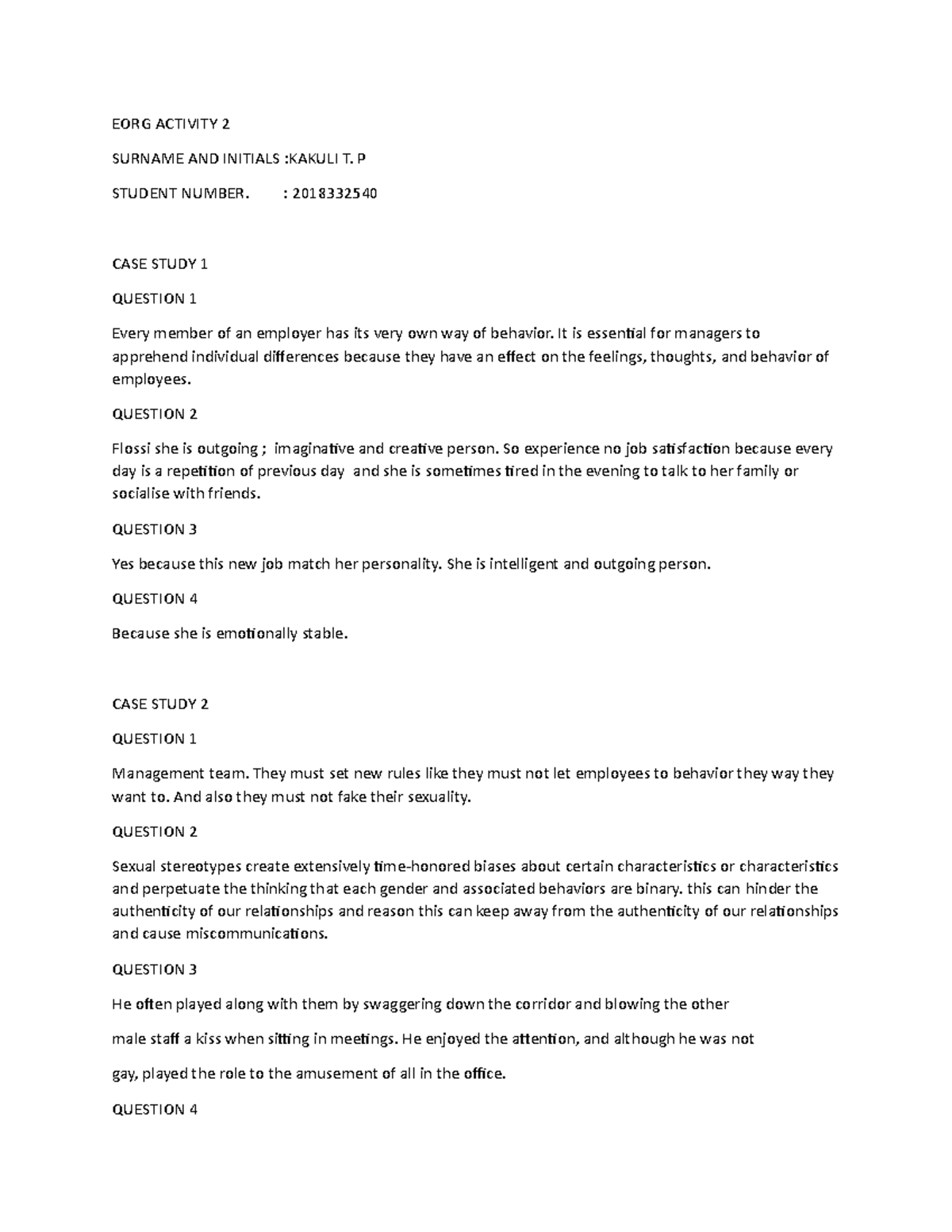 EORG Activity 2 - EORG ACTIVITY 2 SURNAME AND INITIALS :KAKULI T. P ...