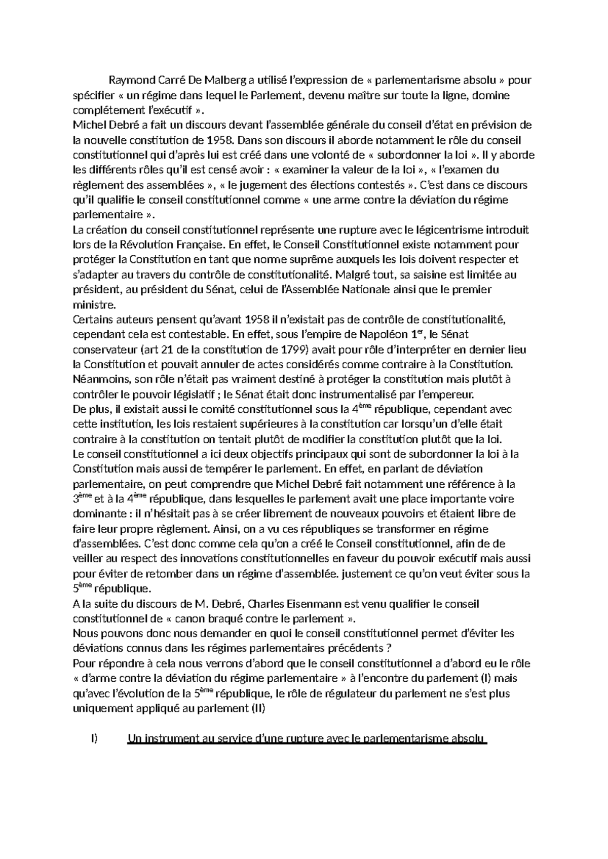 Le CC est-il une arme contre la déviation du régime parlementaire ...