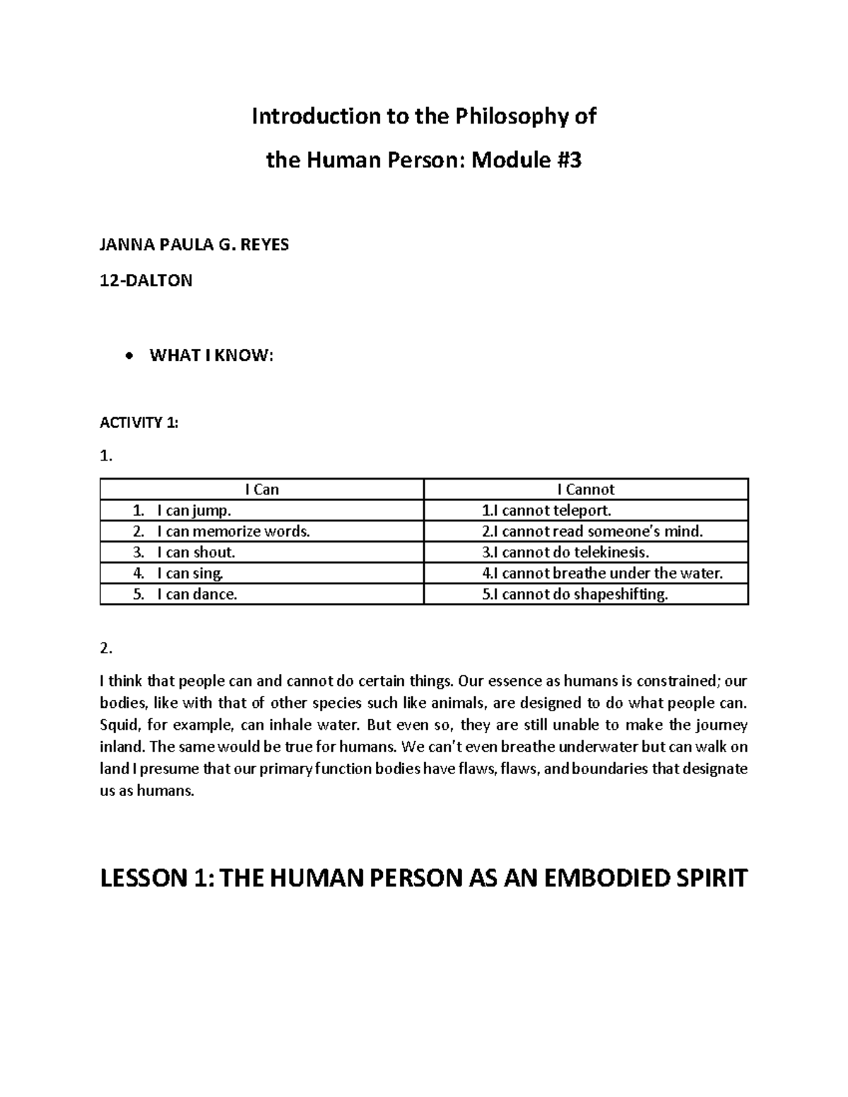 Philosophy Module 3 - Janna Paula G. Reyes - Introduction to the ...