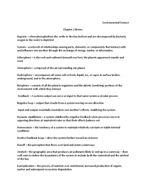 Chapter 1 notes - Environmental Science January 21, 2021 Chapter 1 ...