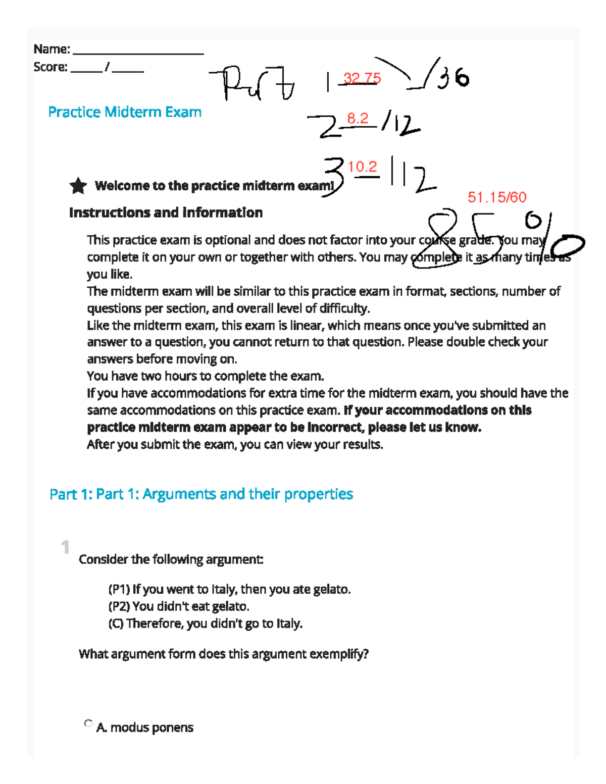Practice-midterm-W2023 - Philosophy 1200 - - Studocu