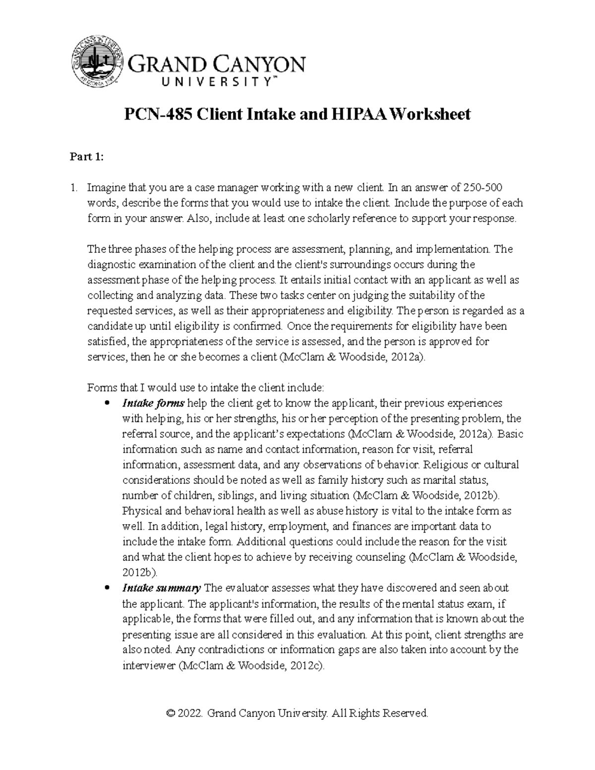 PCN-485 T1 Client Intake and Hipaa Worksheet - PCN-485 Client Intake ...