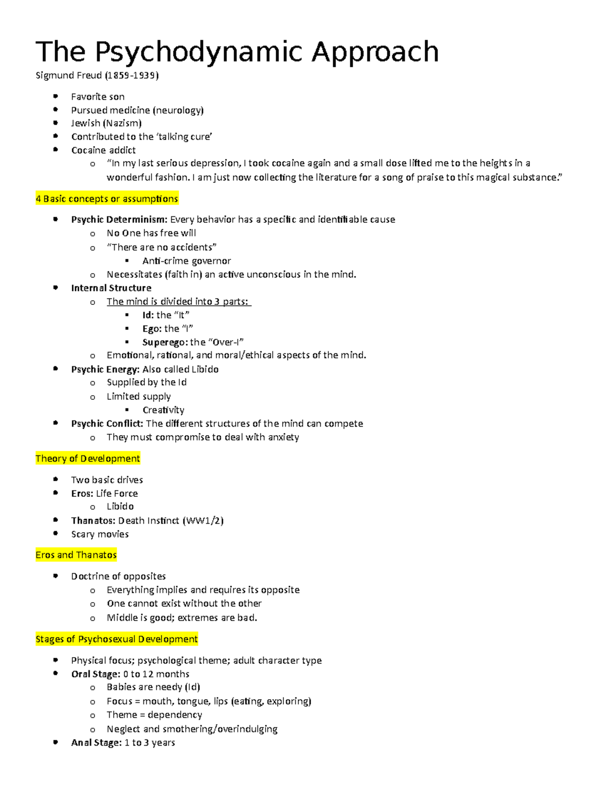 The Psychodynamic Approach - The Psychodynamic Approach Sigmund Freud ...