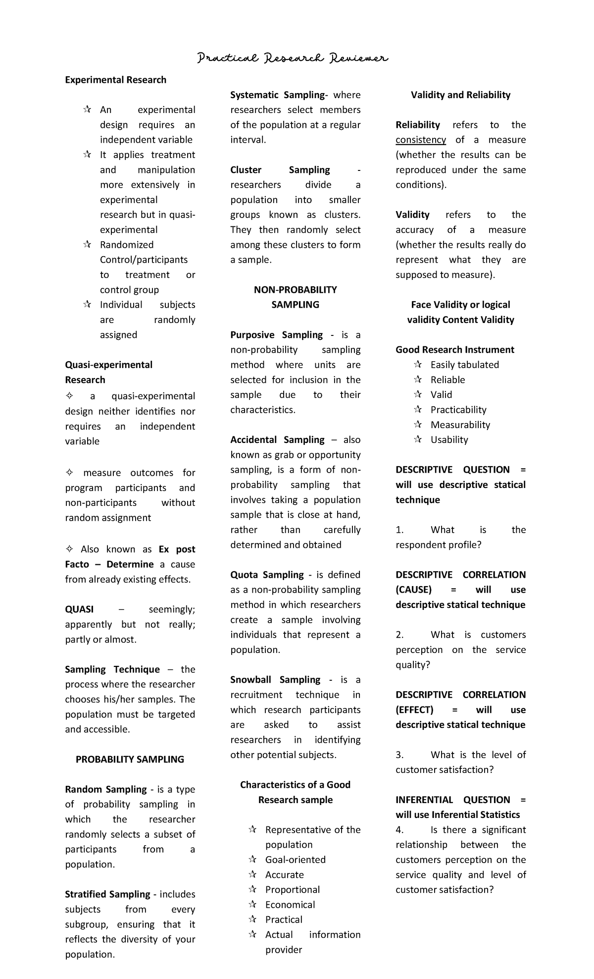 PR2 reviewer - ASDADADAD - Experimental Research An experimental design ...