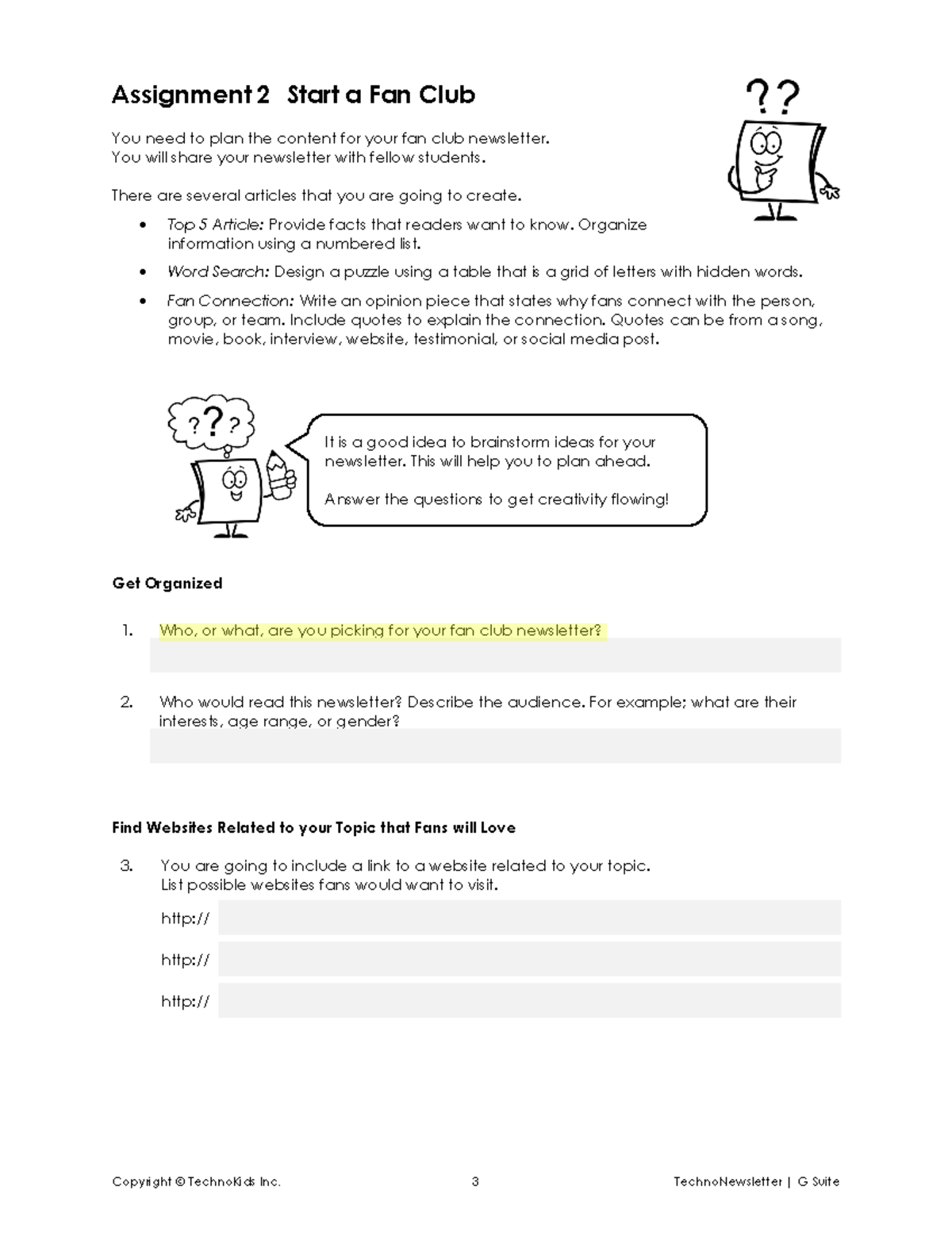 Jayden Martinez - Lesson 2: Start A Fan Club - Copyright © TechnoKids ...
