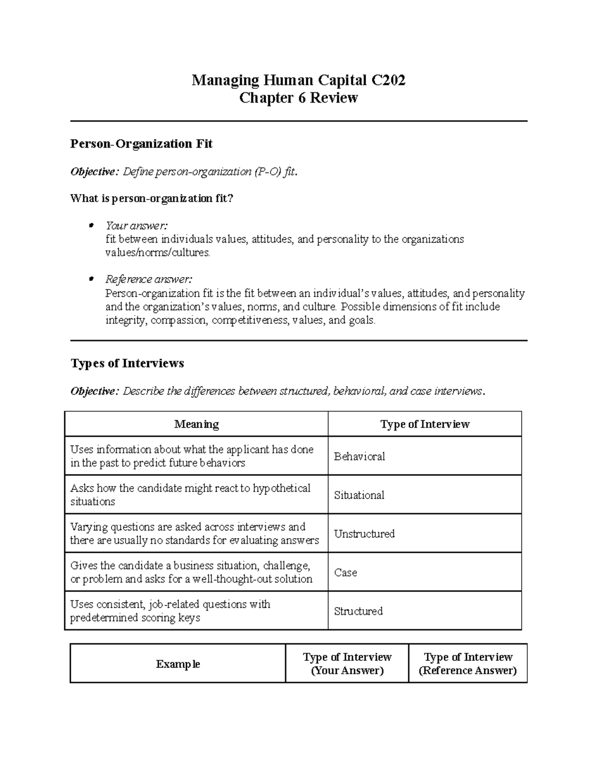 Chapter 6 Review - Study Guide - Managing Human Capital C Chapter 6 ...
