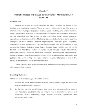 HM 111 Module 3 - Macro Perspective of Tourism and Hospitality - I ...