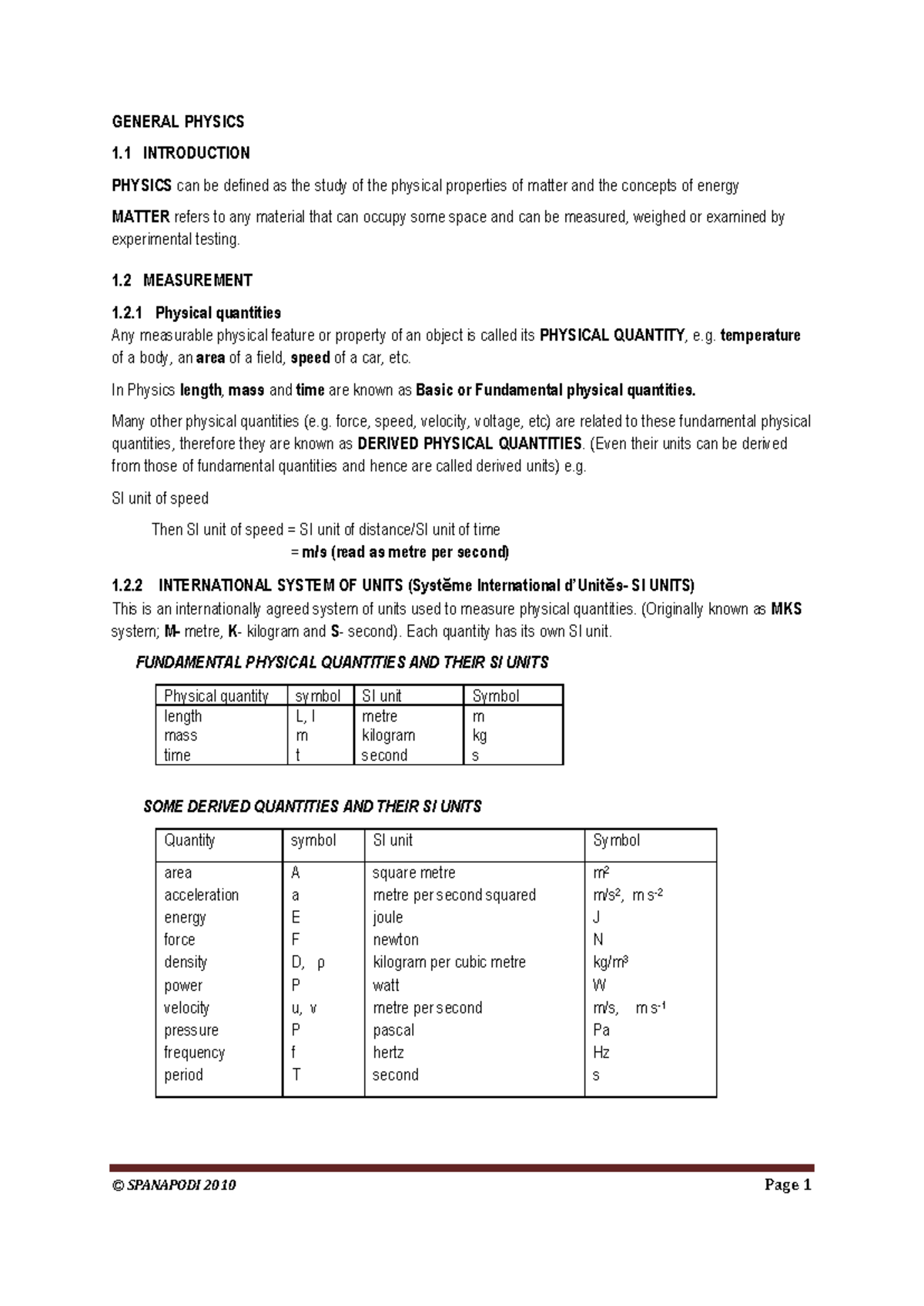 PHY. Notes 5 1 - i am a boy - GENERAL PHYSICS 1 INTRODUCTION PHYSICS ...