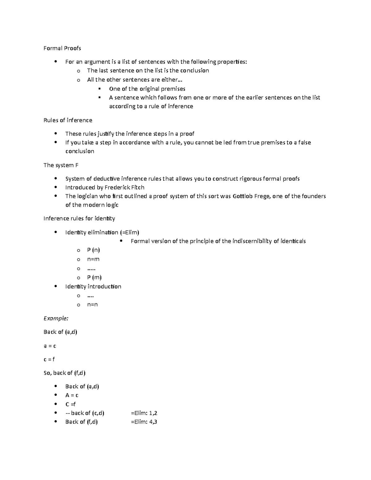 Proofs Formal Notes Formal Proofs For An Argument Is A List Of