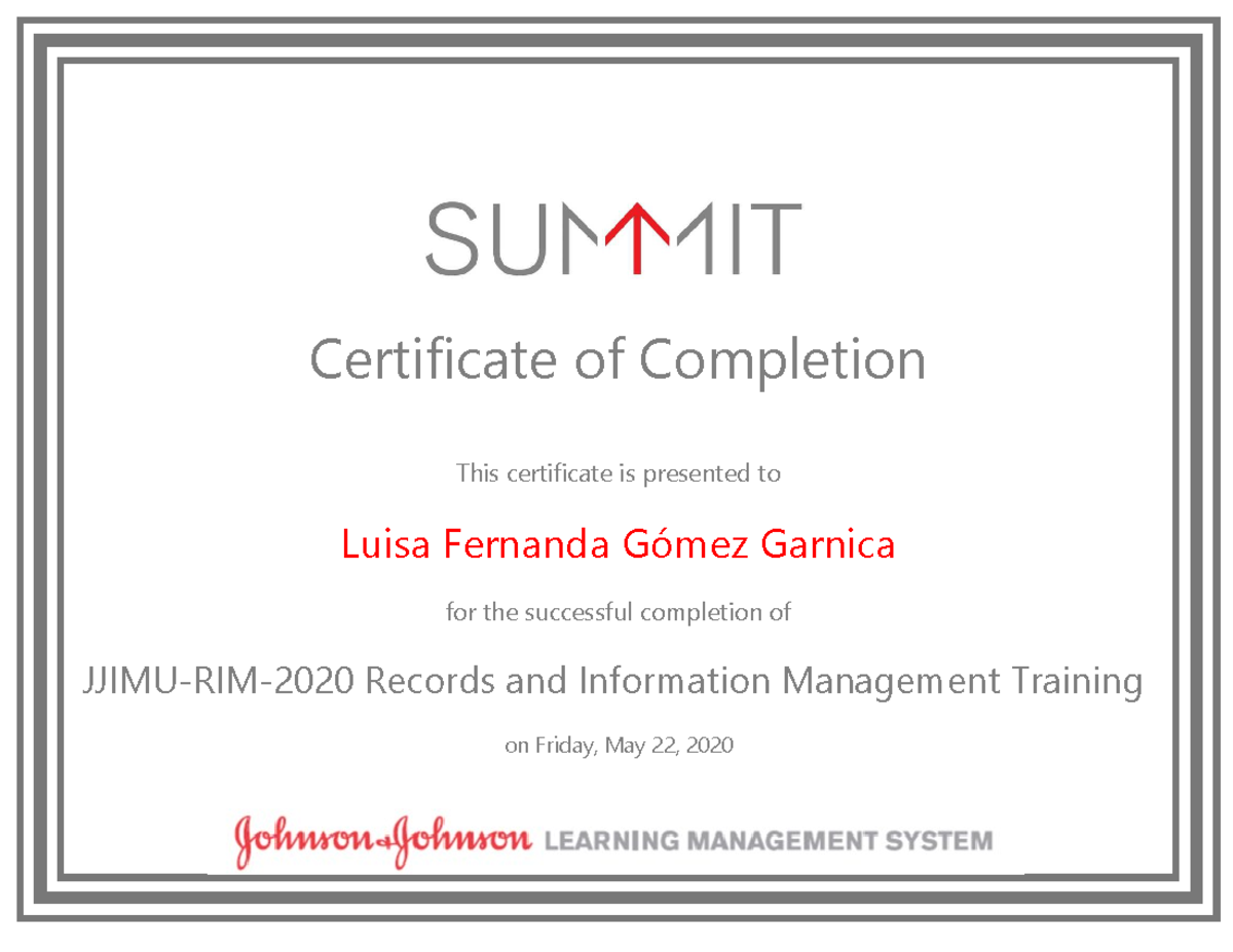 Certificate - vfvf - matematica - Certificate of Completion This certificate is presented to ...