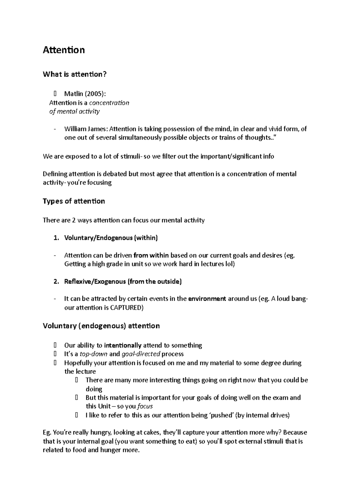 Types of Attention and Models of Attention - Studocu