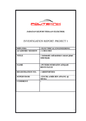 Final Project Report ( Azhar Aidil)(FULL Report) - POLITEKNIK MERLIMAU ...