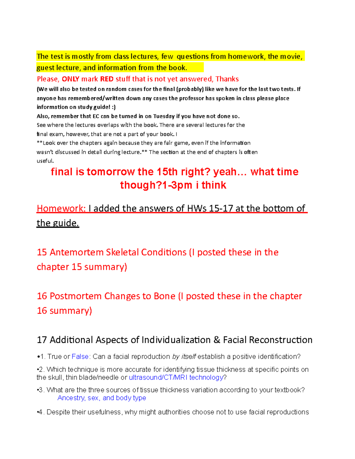Anthro 360 study guide - Whole course review - The test is mostly from ...