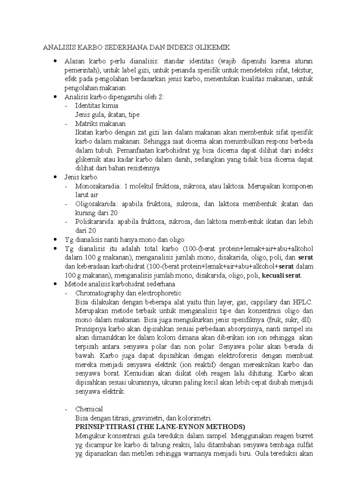 Analisis Karbo Sederhana DAN Indeks Glikemik - ANALISIS KARBO SEDERHANA ...