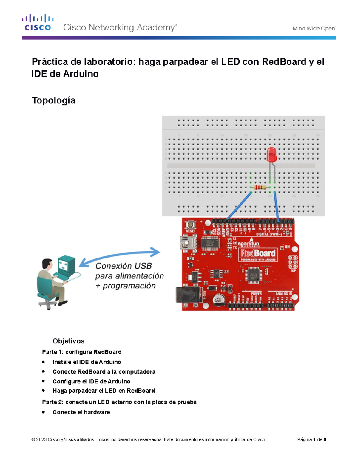 2.2.2.5 Lab - Blinking an LED using an Arduino - Práctica de ...