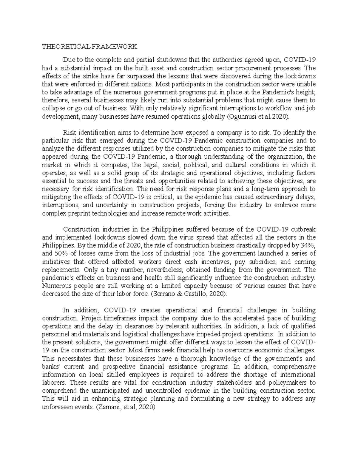 Theoretical Framework - THEORETICAL FRAMEWORK Due to the complete and ...