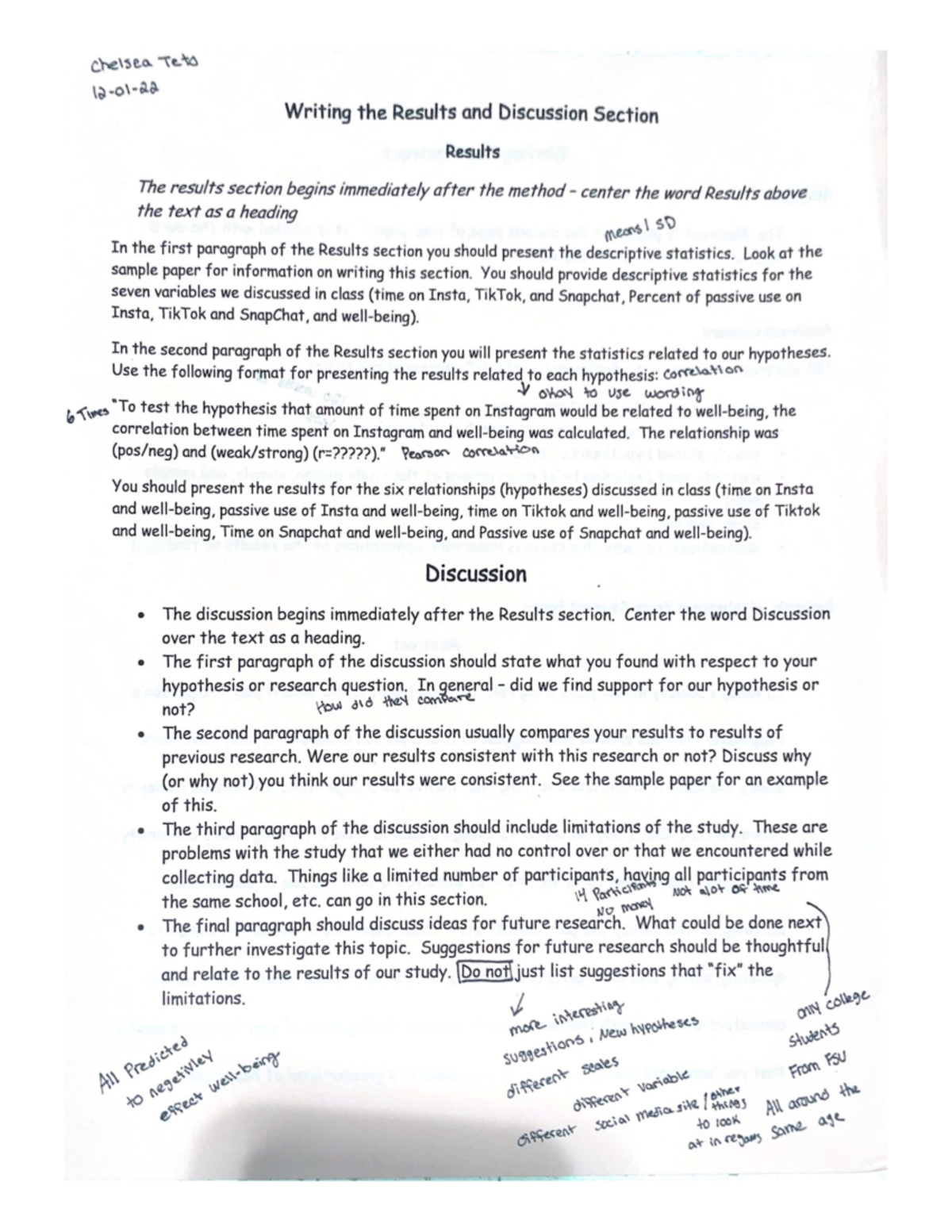 Writing the results and discussion sections - PSY 2100 - Studocu