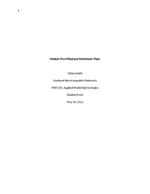 IDS-400 Module 6 - Module Five Assignment Adam Smith Southern New ...