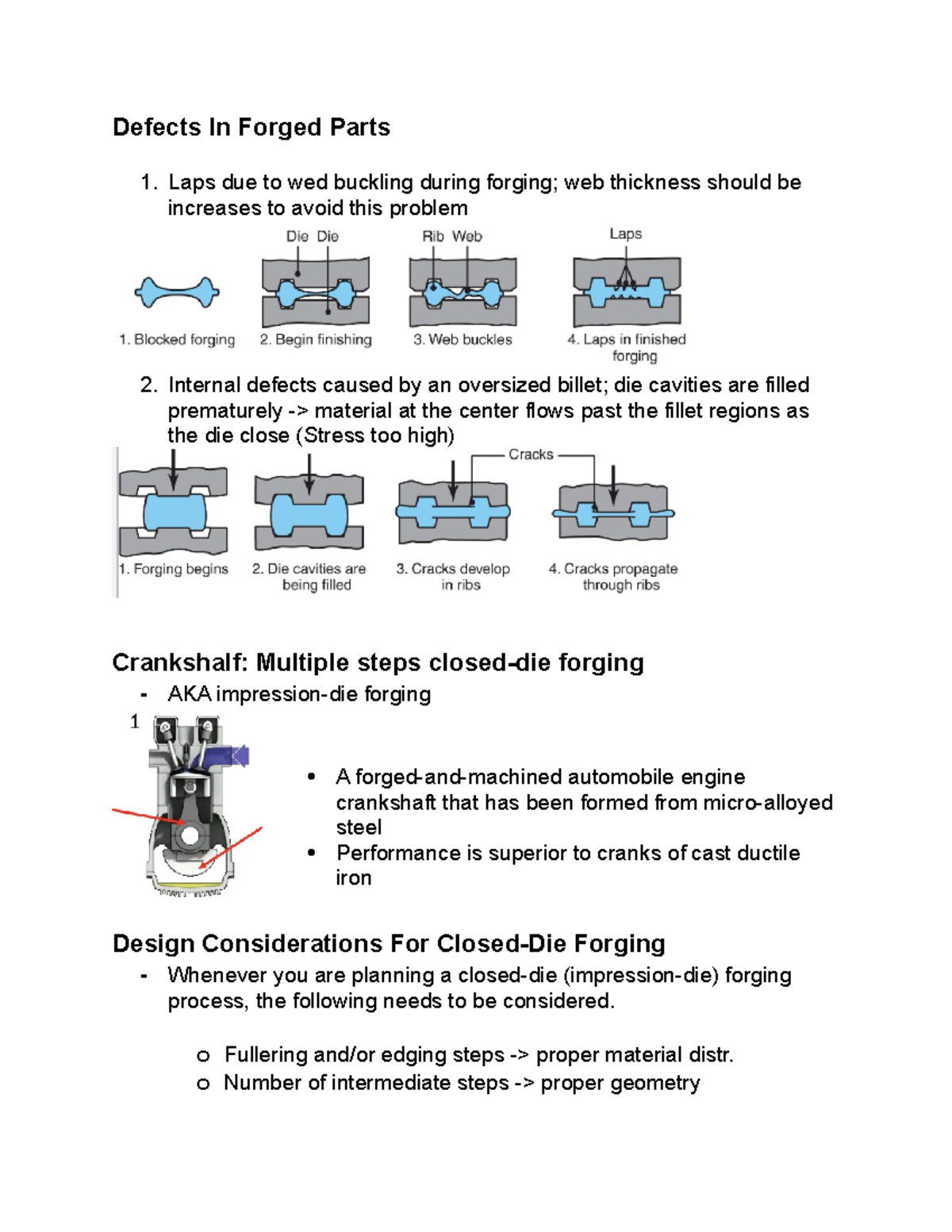 IE1052 Chapter 13 p2 - Defects In Forged Parts 1. Laps due to wed ...