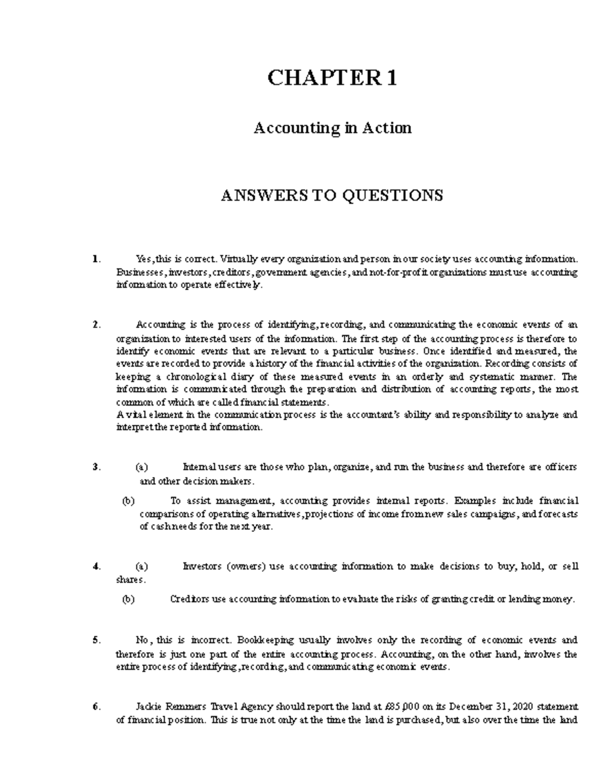 Ch01 - Financial Accounting 4th edition weygandt ch1 solution material - CHAPTER 1 Accounting in ...