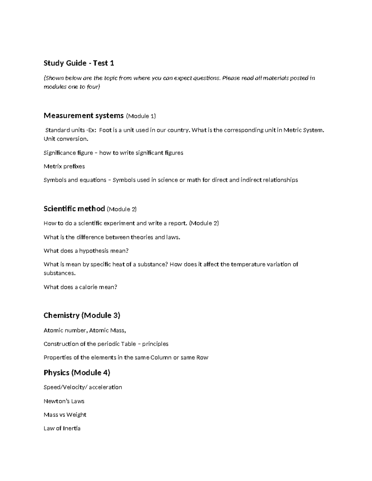 Study Guide Mid-Term - work - Study Guide - Test 1 (Shown below are the ...