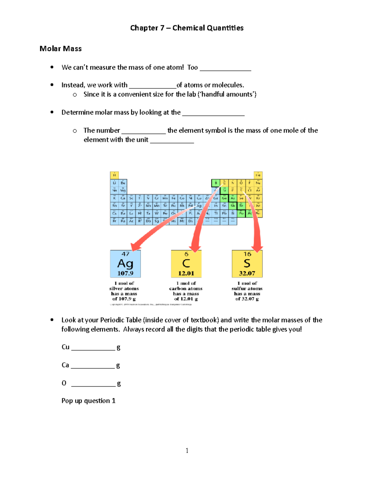 Essentials of Chemistry: Guided Notes for Lecture - Chapter 7 ...