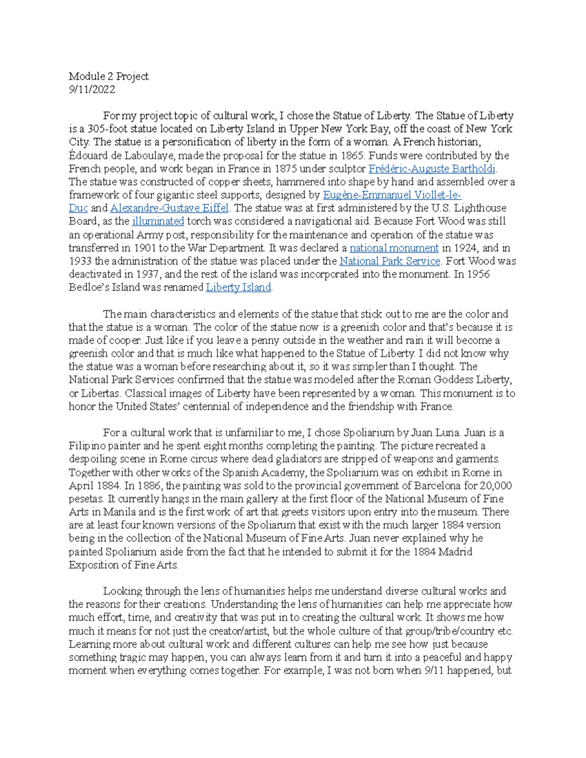Module 2 Project - Module 2 Project 9/11/ For my project topic of ...