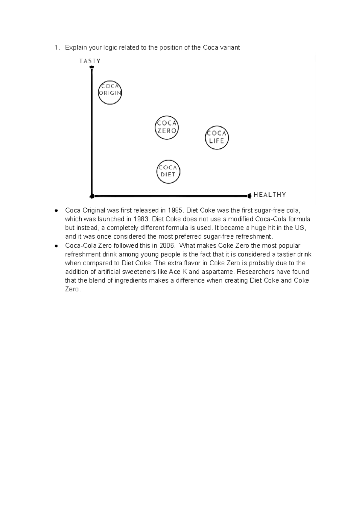 Cocacola positioning map- Hoàng Nhật Nam - Explain your logic related ...