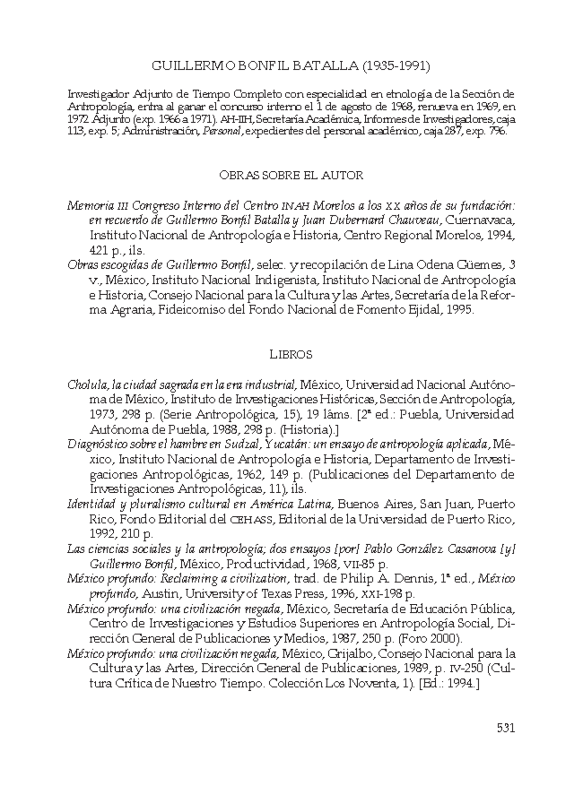 Bonfil Batalla - Resumen - GUILLERMO BONFIL BATALLA (1935-1991 ...