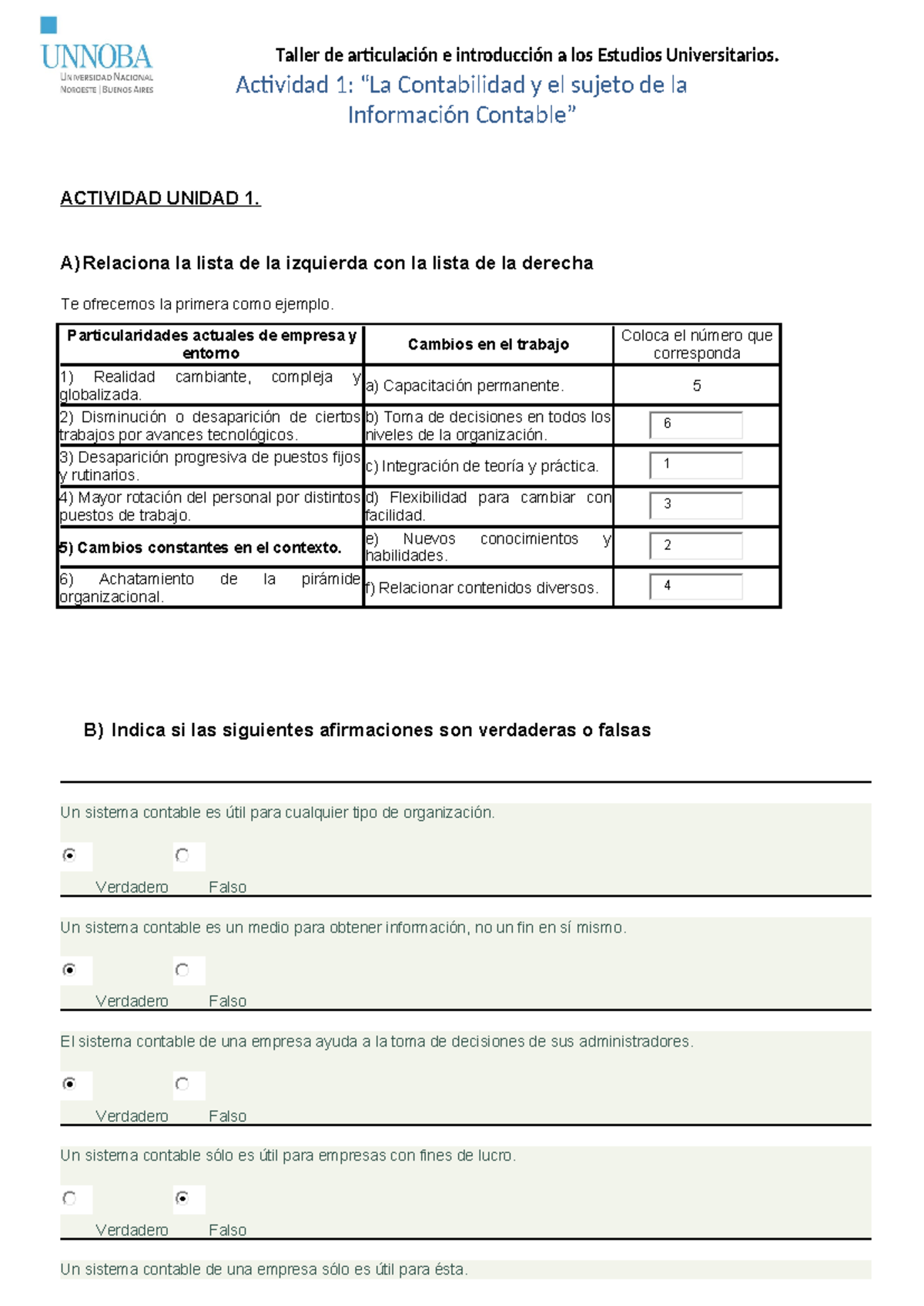 Actividad Práctica Unidad 1 Terminada - Taller de articulación e ...