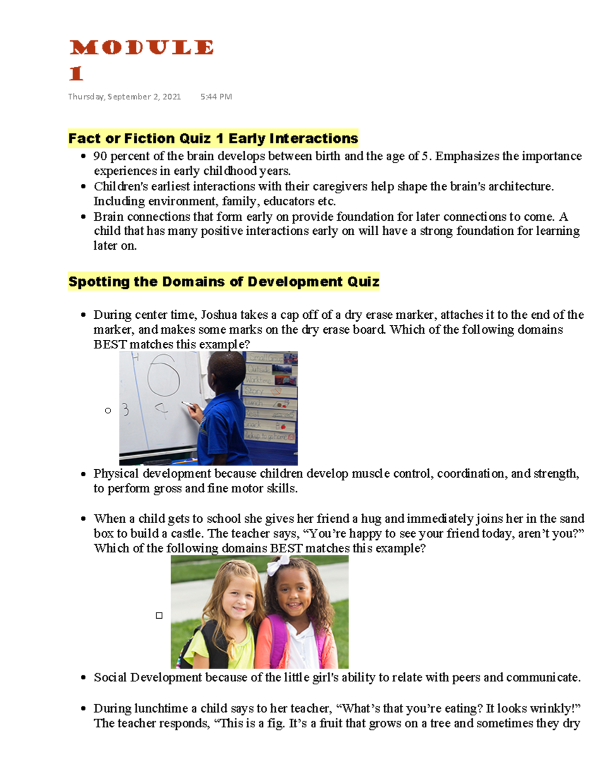 EDIS Module 1-3 - Teacher Kathy Neesen - Fact or Fiction Quiz 1 Early ...